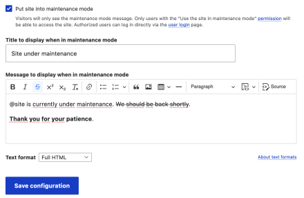 Maintenance extended | Drupal.org